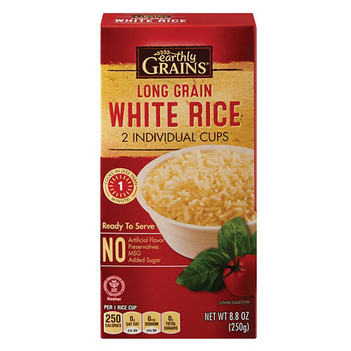 Earthly Grains Long Grain White Rice Cups, 8.8 oz